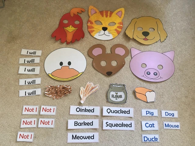 LITTLE RED HEN Story Props Masks Resources Educational Early Years ...