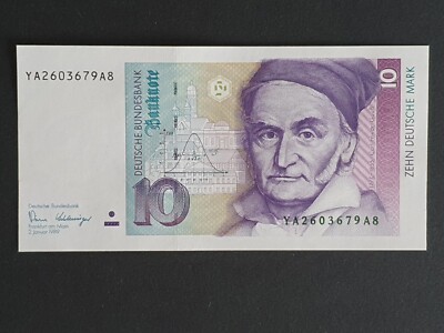 10 DM DEUTSCHE Mark banknote 1989 YA replacement note exchange note ...