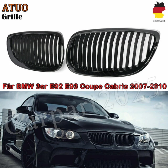 NIEREN KÜHLERGRILL GLANZ Schwarz für BMW 3er E92 E93 Coupe Cabrio M3 07-10 Grill EUR 29,78 ...