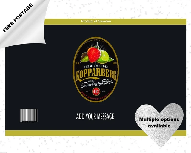 KOPPARBERG CIDER CAN/BOTTLE labels edible icing cake & cupcake toppers ...