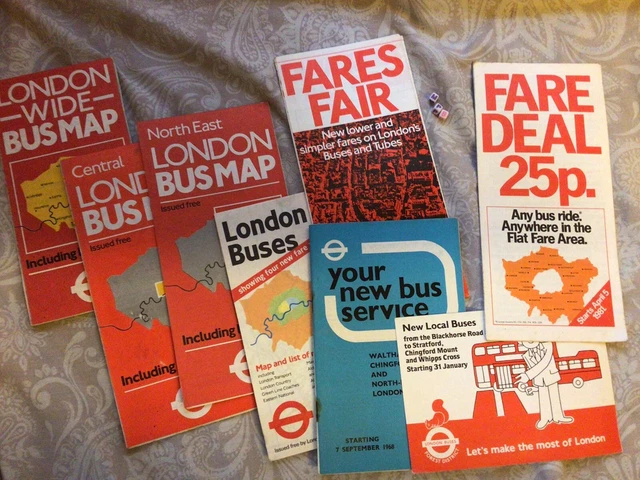 NICE VINTAGE COLLECTION Of Bus Transport Maps Of London , Different ...