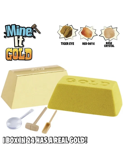 MINE IT GOLD Block Excavation Toy Precious Stone and Tools Collectable ...