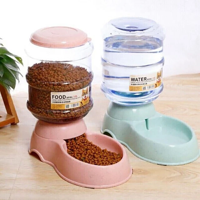 AUTOMATIC 3.8L WATER Feeder Food Pet Dog Cat Puppy Dispenser Feeder ...