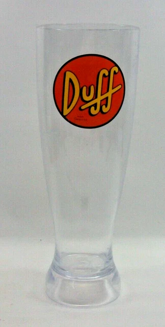 DUFF BEER GLASS The Simpsons Clear Plastic 8 3/4" Tall $19.99 - PicClick CA