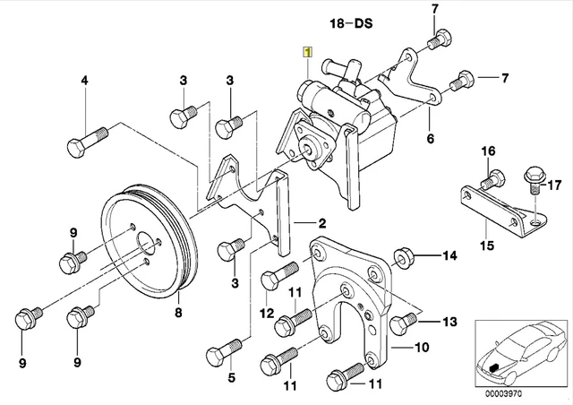 BMW E39 M52 M54 Engine LUK Power Steering Pump 1097149 32411097149 Used ...