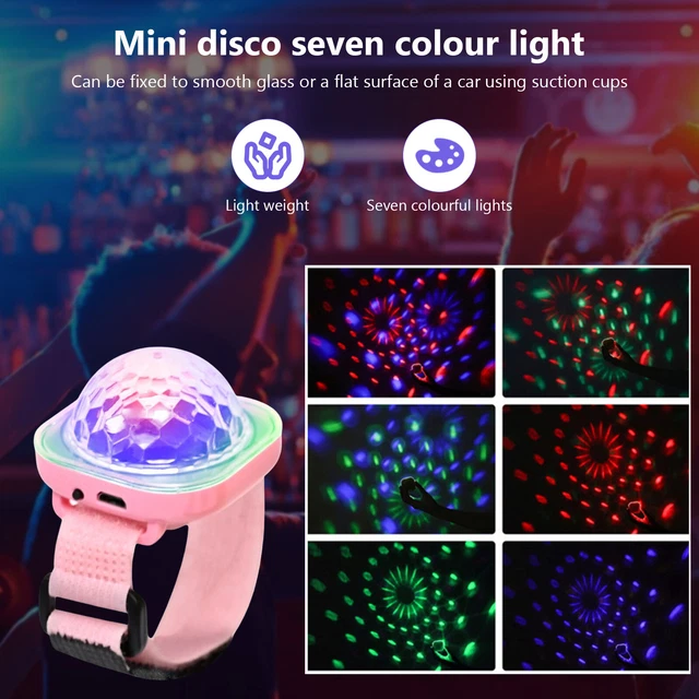 MINI LED STAGE Light Rechargeable 400mAh Wristband Disco Ball Light for ...