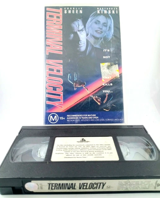 TERMINAL VELOCITY VHS Video Tape Charlie Sheen Rated M15+ 98 Mins ...