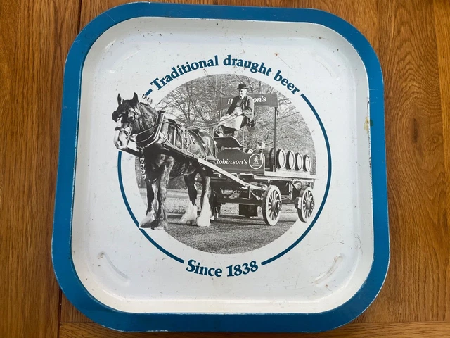 VINTAGE METAL BREWERY Beer Tray - Robinson's Draught Beer since 1838 13 ...