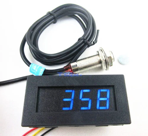 DIGITAL BLUE LED Tachometer RPM Speed Meter + Hall Proximity Switch ...