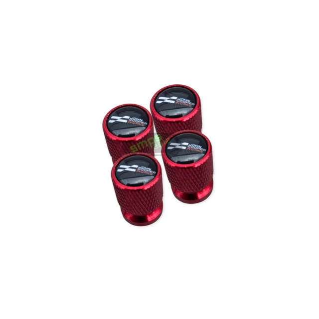 RED ALLOY JCW New Logo Dust Wheel Valve Caps MINI F66 J01 John Cooper ...