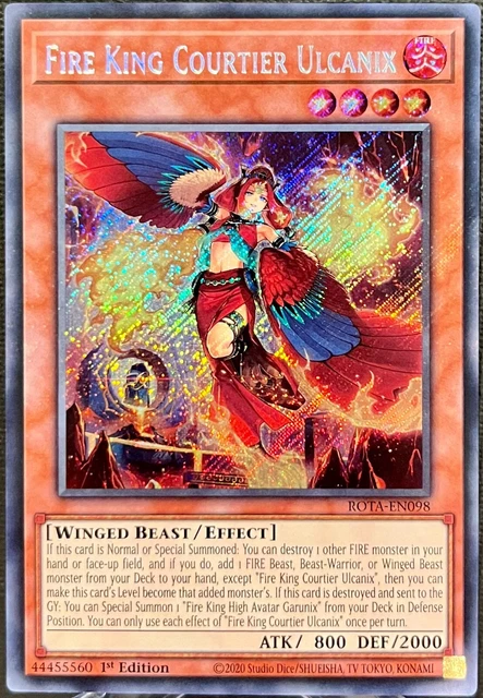 YU-GI-OH! ROTA-EN098 - Fire King Courtier Ulcanix - 1st edition - Secret Rare $28.00 - PicClick AU