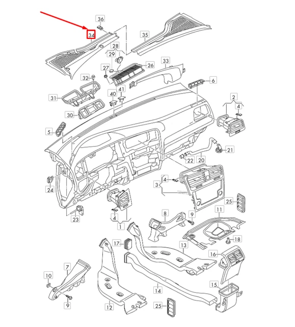 VW GOLF MK7 Left Plenum Chamber Cover Trim RHD 5G2819403B9B9 NEW ...