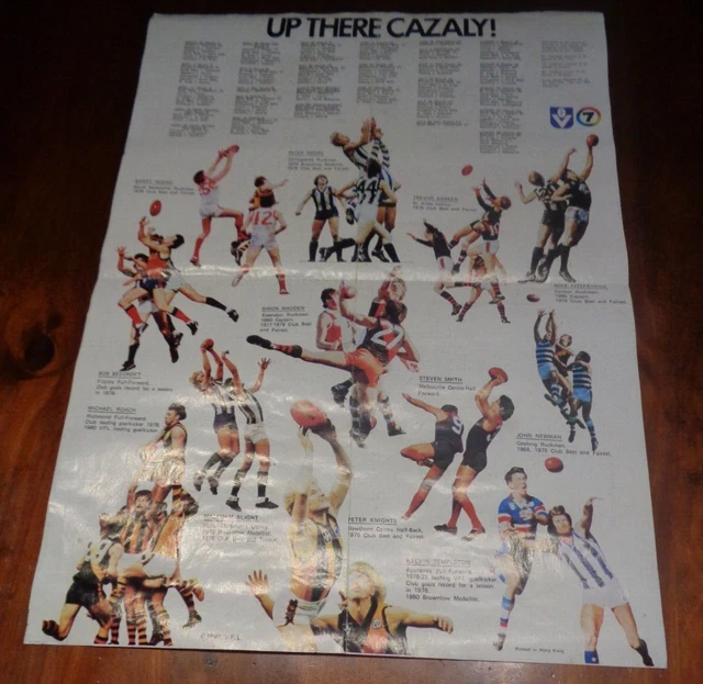 1981 VFL FOOTBALL Up-There Cazaly Draw Poster $45.95 - PicClick AU