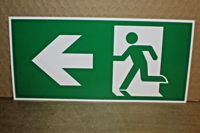 RUNNING MAN PICTOGRAM LEFT FROM HERE Exit Sign 13in X 6.25in Insert ...