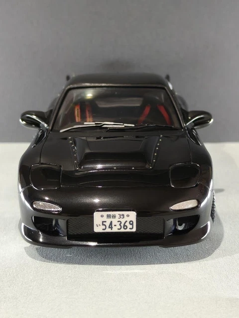 KYOKO 124 SCALE Initial D Mazda RX7 FD3S Modell schwarz klar lackiert ...