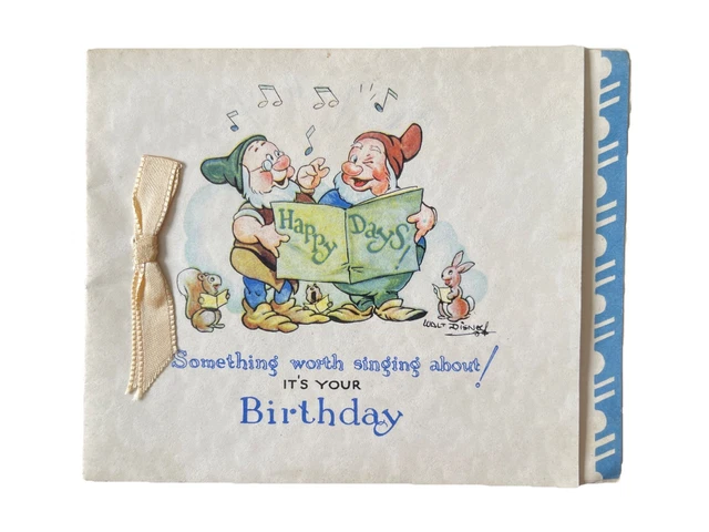 WALT DISNEY SNOW White & The Seven Dwarfs Vintage Birthday Card By ...