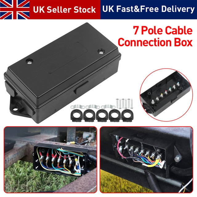 7 GANG TRAILER Wire Connector Junction Box 7 Pole Cable Connection Box ...