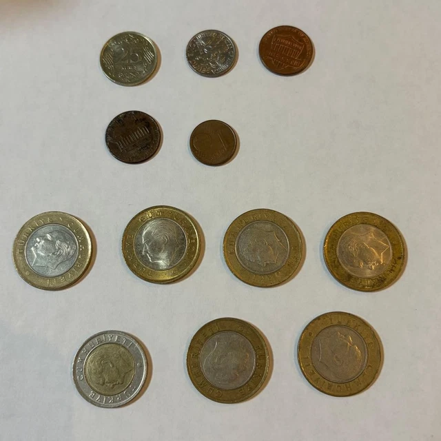 COLLECTION DE PIÈCES de monnaie anciennes d'outre-mer, anciennes pièces ...