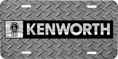 KENWORTH SEMI TRUCK Logo Diamond Plate Look Vehicle License Plate Auto ...