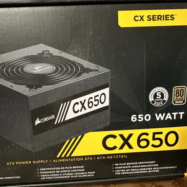 CORSAIR CX 650 80 Plus Bronze Certified Non-Modular Power Supply ...
