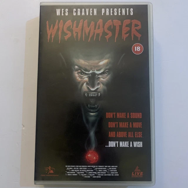 WISHMASTER - BIG Box VHS video tape - Promotional Sample Copy - Wes ...