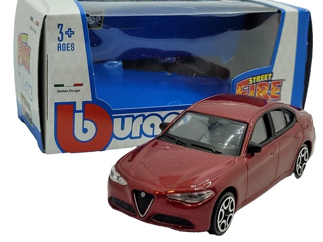 ALFA ROMEO GIULIA in RED 1/43 BURAGO DIECAST MODEL CAR BOXED NEW BOYS ...