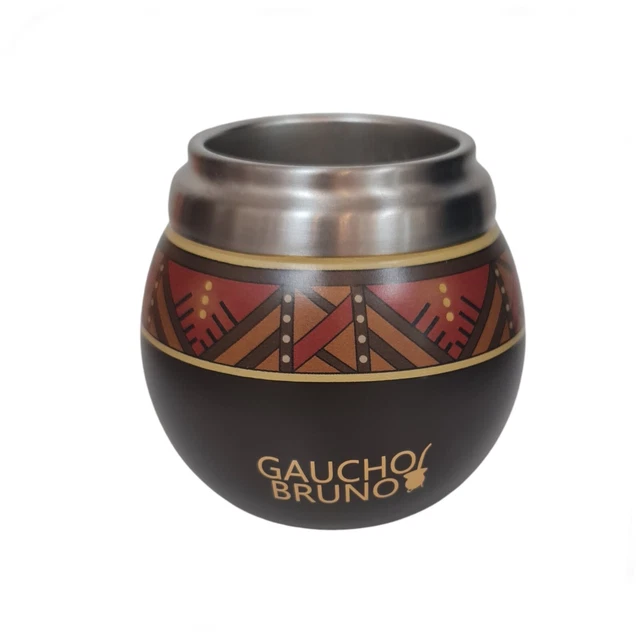 GAUCHO BRUNO SMALL Stainless Steel Thermal Yerba Mate Cup with Natural ...