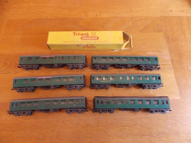6 TRI-ANG BR Mk 1 COACHES in BR Green Livery. TT Gauge £25.00 - PicClick UK