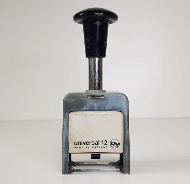 VINTAGE ENM UNIVERSAL 12 Automatic Sequential Numerator Stamp Working £ ...