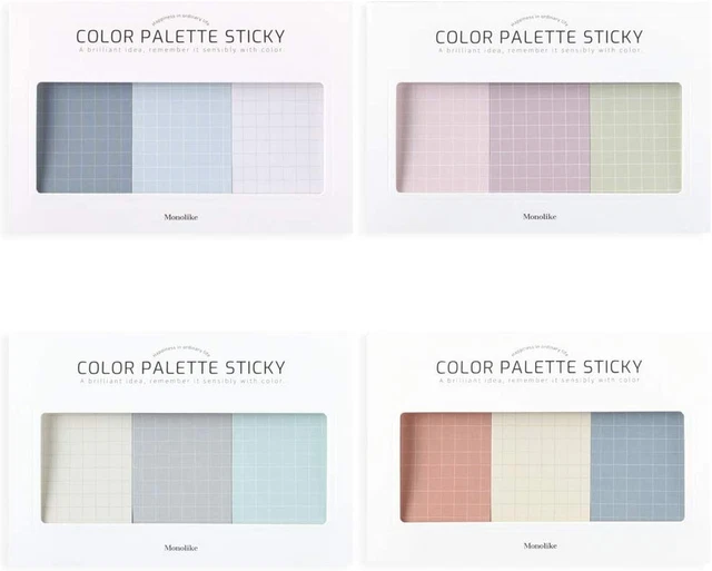 COLOR PALETTE STICKY Grid 300 D Set 4P - Self-Adhesive Memo Pad 30 ...