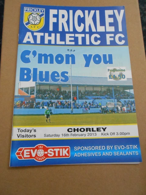 2012/13 FRICKLEY ATHLETIC v Chorley Northern premier league programme £ ...