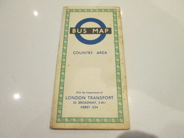 LONDON TRANSPORT BUS Map Country Area 1954 (10/54) £7.00 - PicClick UK