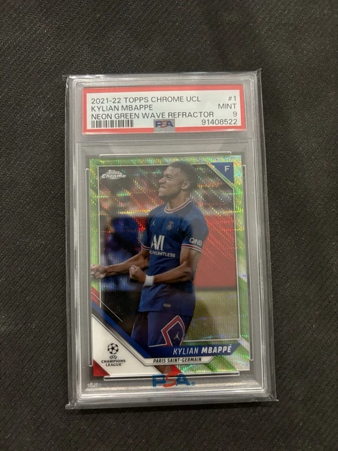 KYLIAN MBAPPE 68/99 Néon Green Wave Refractor PSA 9 Topps Chrome Ucl ...