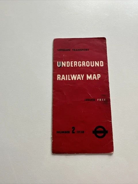 NO.2 1938 LONDON Underground Railway Map Tube Map Pocket Diagram £63.07 ...