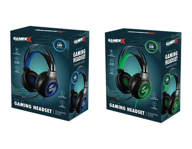 GAMERX LED GAMING Headset with Microphone 2 Pack , Over-Ear Headphones ...