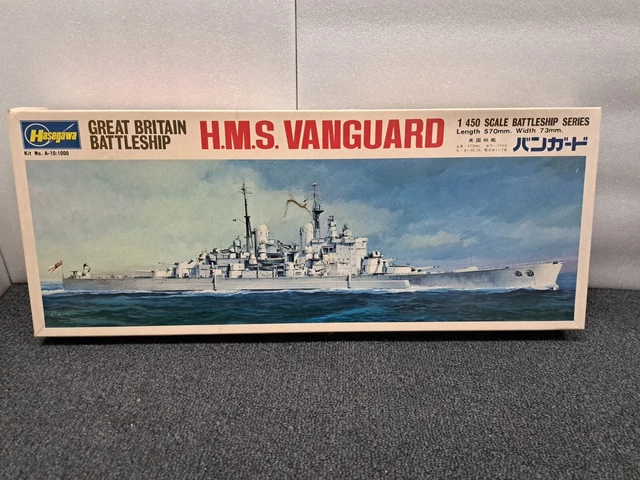 1/450 VINTAGE HASEGAWA Motorized Model Kit HMS Vanguard Battleship ...
