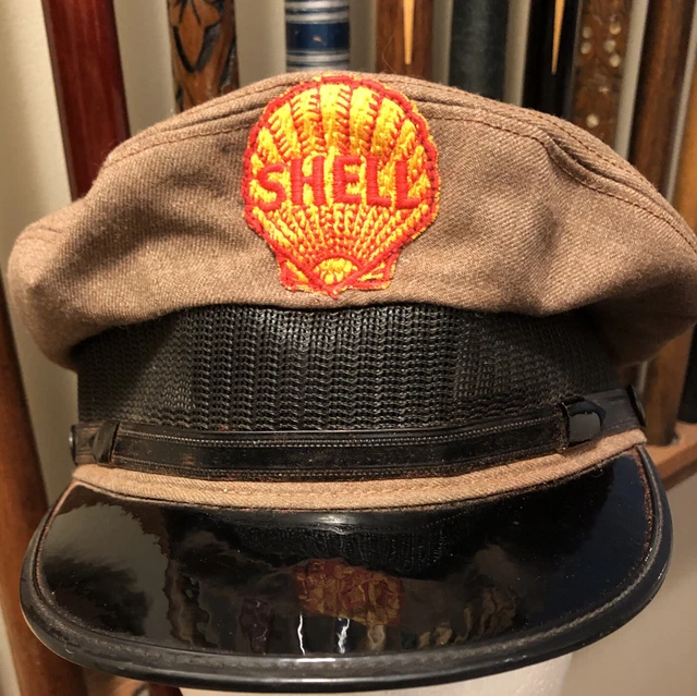 VINTAGE COLLECTIBLE SHELL Oil Service Gas Station Uniform Hat Cap Patch ...