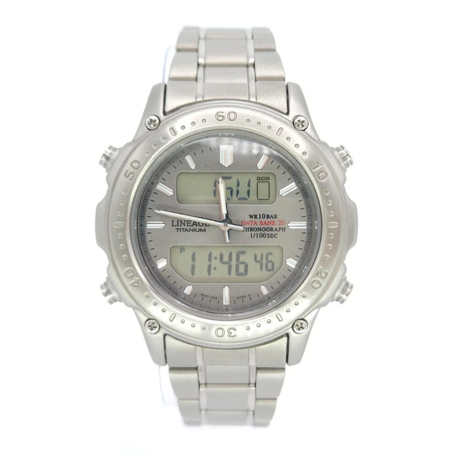 NOS CASIO LIS-007 Titanium Lineage Ana-Digi Vintage Watch Japan 1999 £ ...