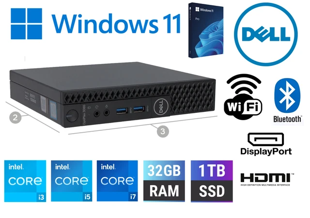 CHEAP FAST WINDOWS 11 TINY MINI Desktop PC CORE i7 9TH 32GB RAM 1TB SSD ...