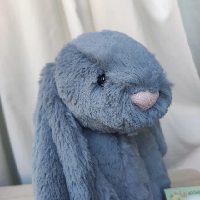 JELLYCAT MEDIUM BASHFUL Dusky Blue Bunny BAS3DUSKBN BNWT New With Tags ...