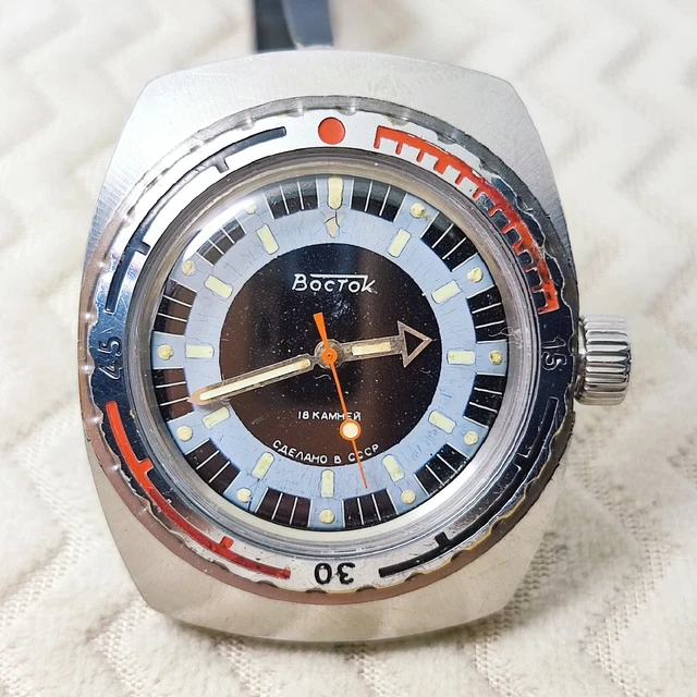 RARE VINTAGE SOVIET watch VOSTOK AMPHIBIA barrel 200M 2209 18jewels made in USSR £64.00 ...