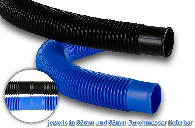 POOL SCHWIMMBAD SWIMMING Solar Saug Teich Schlauch blau schwarz 32 38 mm EUR 7,95 - PicClick DE
