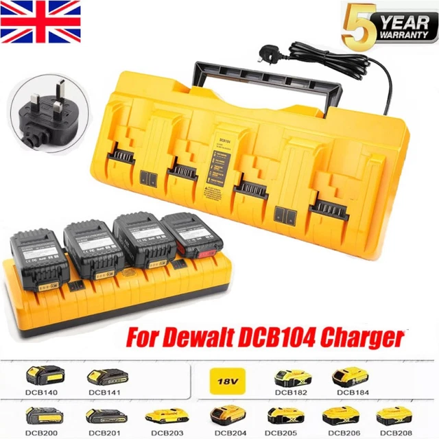 NEW GENUINE DEWALT DCB104 Fast Charger: USB 12V/20V XR Li-ion Battery ...