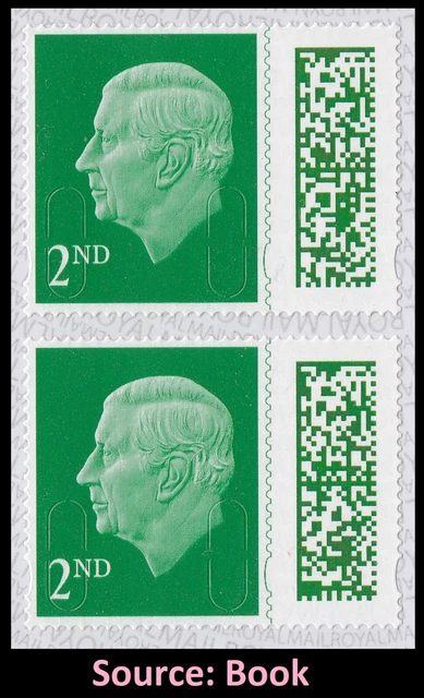 GB KING CHARLES III Definitive Holly Green 2nd M23L vert book pair MNH 2023 £4.36 - PicClick UK