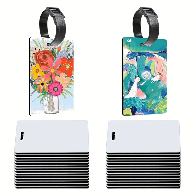SUBLIMATION LUGGAGE TAG Blanks, Sided Suitcase Label Tag Blank Travel ...