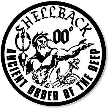 3 INCH ROUND White Shellback Ancient Order Sticker (logo pollywogs ...