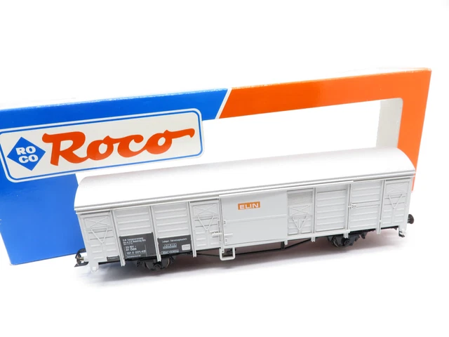 315HO /2 - Roco HO 46446 (?) - ged. Güterwagen ELIN weiß der ÖBB - top ...
