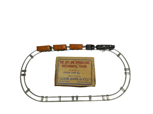 VINTAGE MARX JOY Line Sparkling Mechanical clockwork Train set w ...