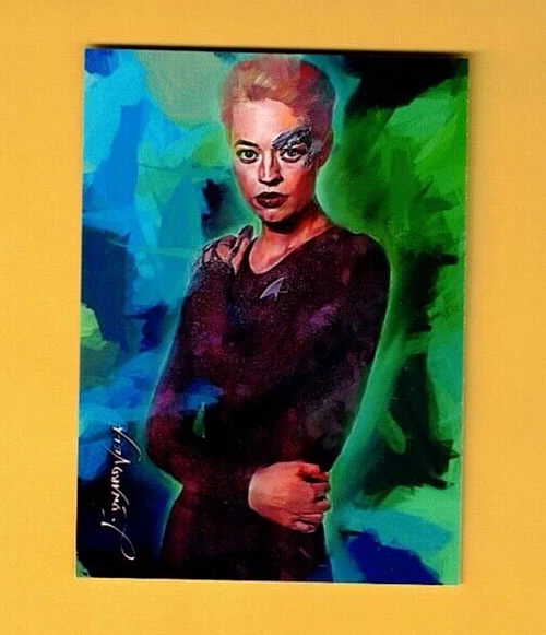 SEVEN OF NINE (JERI RYAN) STAR TREK TNG 2022 EDWARD VELA SKETCH ART #4 ...