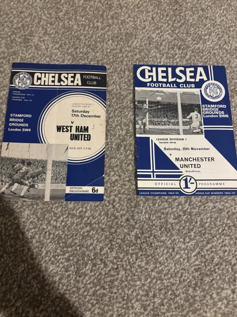 CHELSEA FC FOOTBALL Club Vintage Memorabilia Programmes 1966-67 2 ...